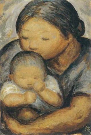 a. Mother and Son b. Sisters a. 母子 b. 姊妹 by Lin Wen Chiang on artnet